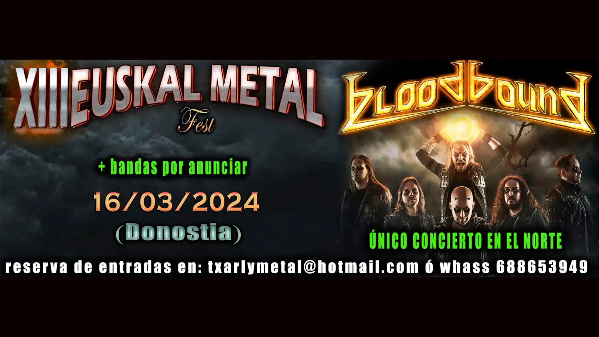 Fecha de la decimotercera edición del Euskal Metal Fest - The sound of the embryo