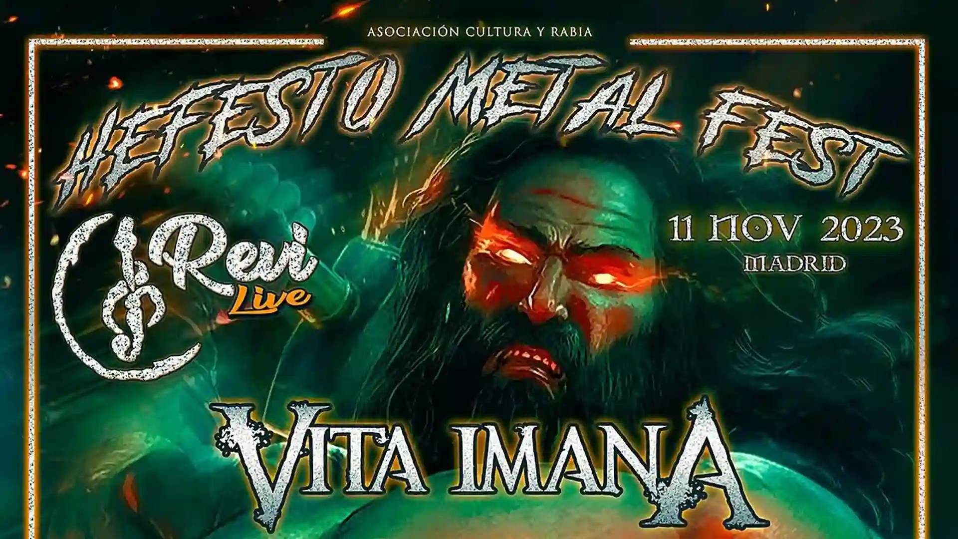 Cartel de la primera edición del Hefesto Metal Fest - The sound of the embryo